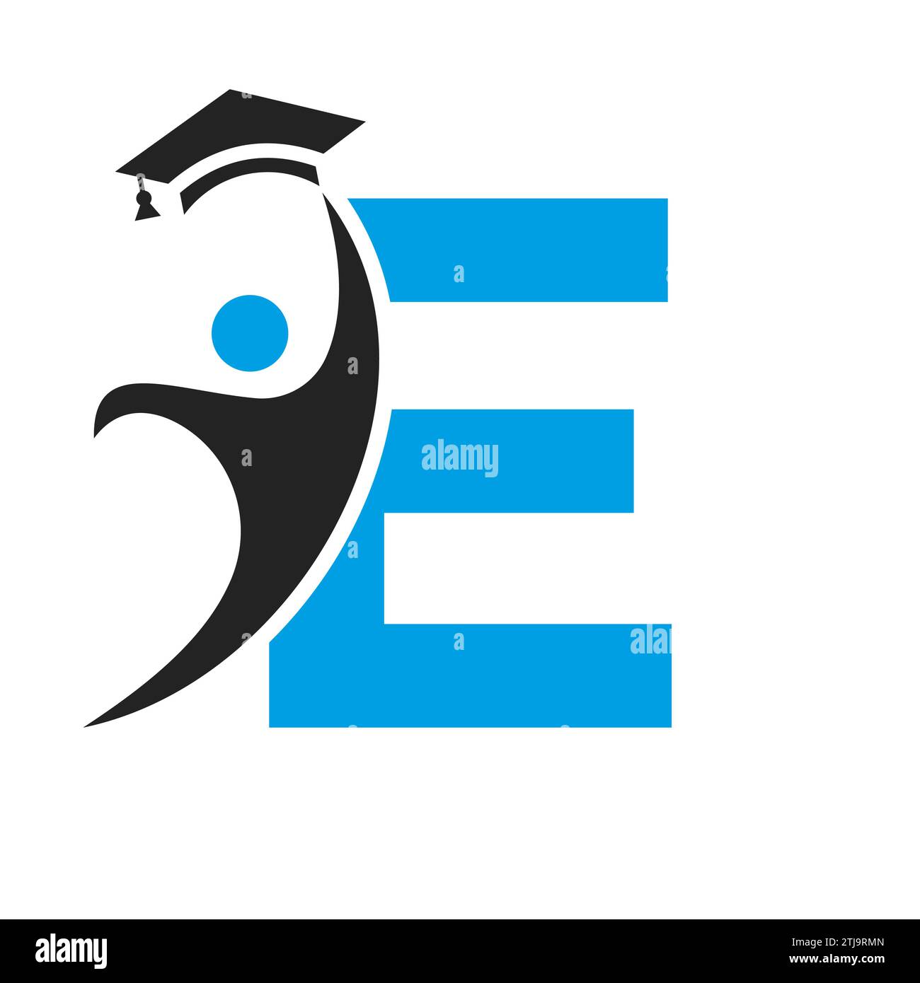 Education Logo On Letter E With Graduation Hat Icon. Graduation Symbol ...