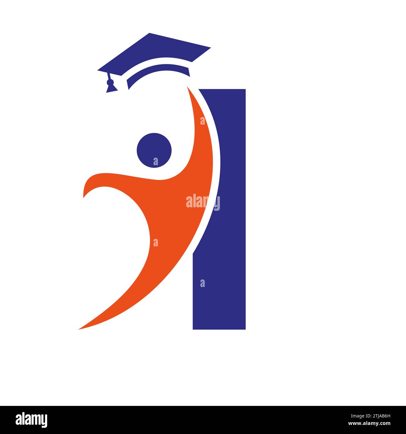 Education Logo On Letter I With Graduation Hat Icon. Graduation Symbol ...