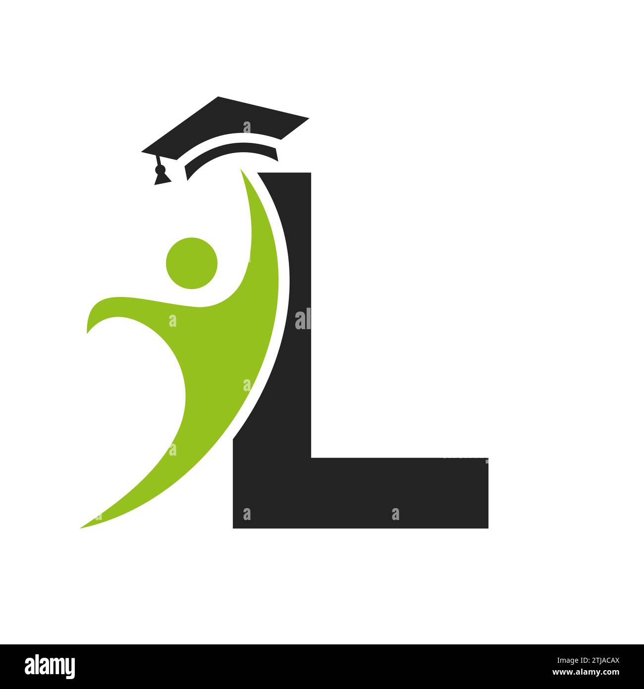Education Logo On Letter L With Graduation Hat Icon. Graduation Symbol ...