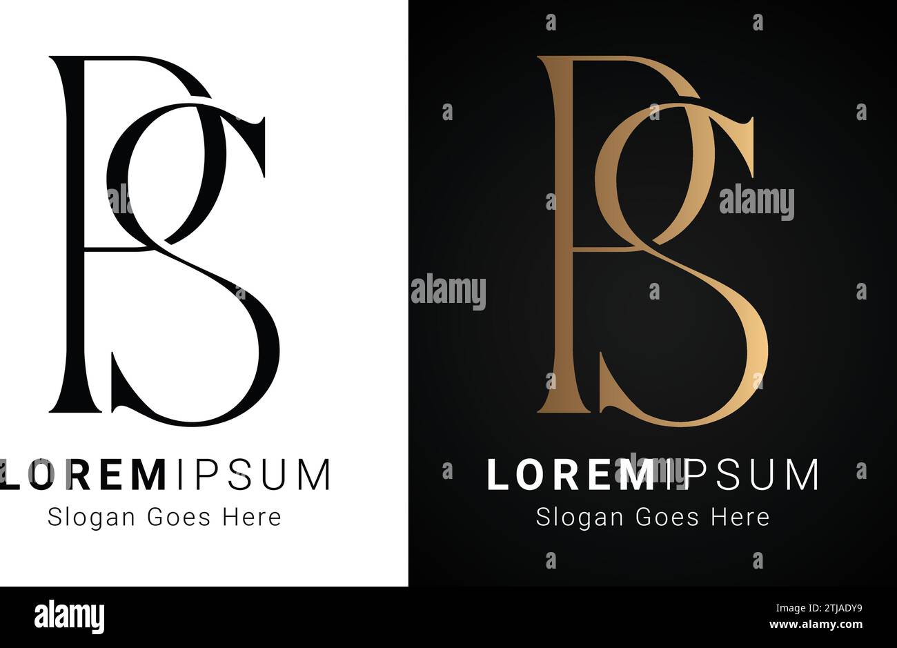 Luxury Initial SP or PS Monogram Text Letter Logo Design Stock Vector ...