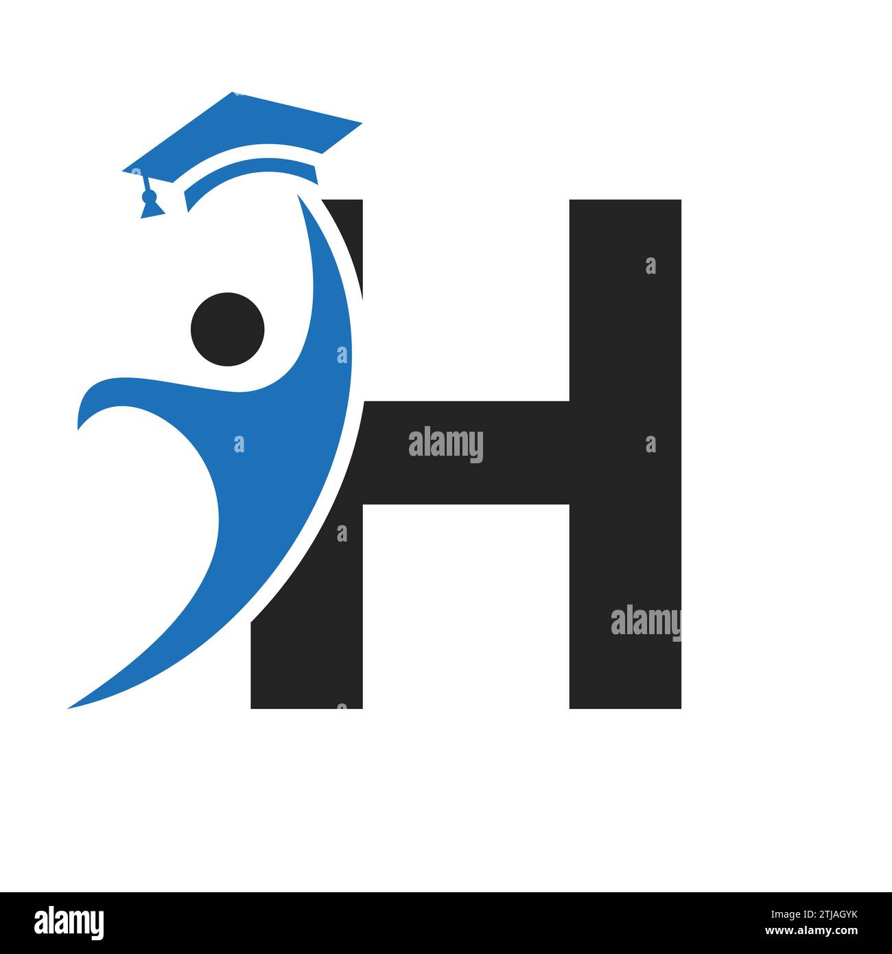 Education Logo On Letter H With Graduation Hat Icon. Graduation Symbol ...