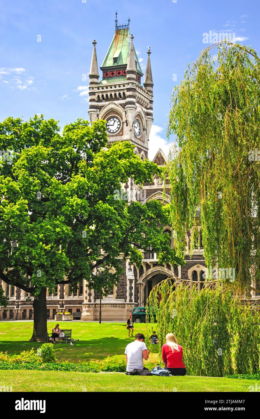 View of campus showing University Clock Tower, University of Otago ...