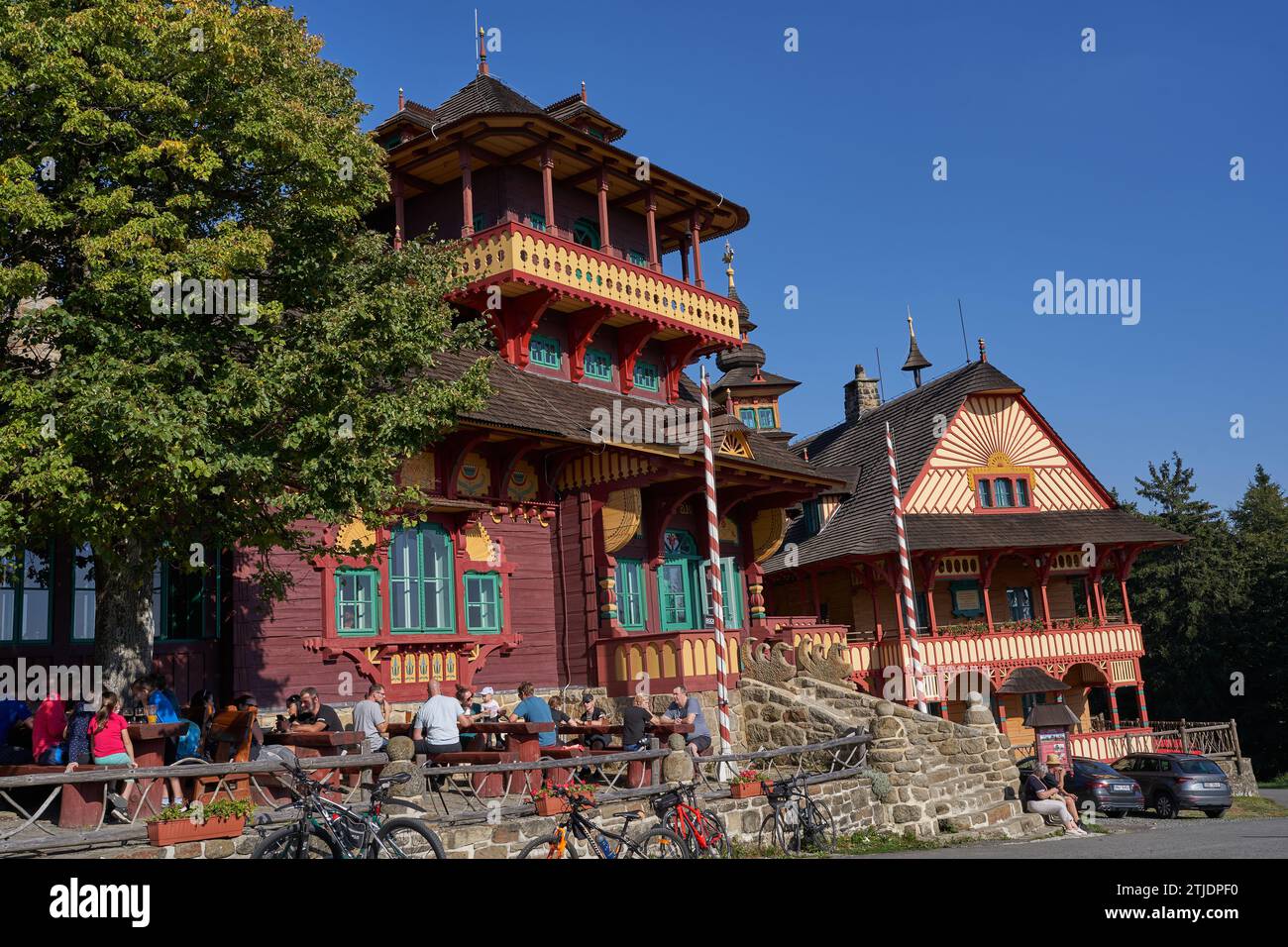 Pustevny, Czech Republic - September 29, 2023 - typical wooden ...