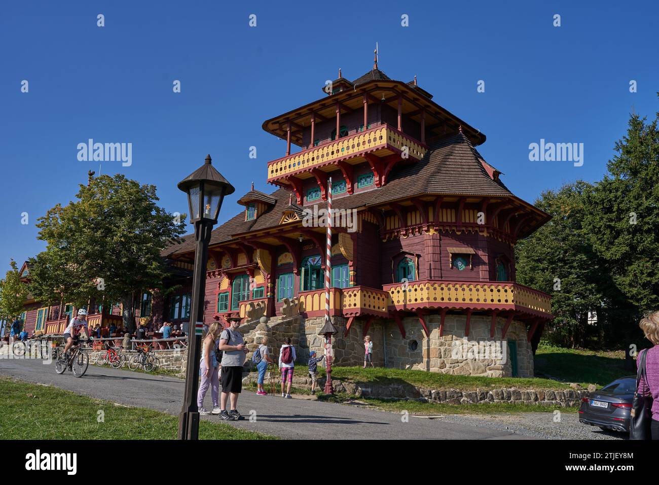 Pustevny, Czech Republic - September 29, 2023 - typical wooden ...