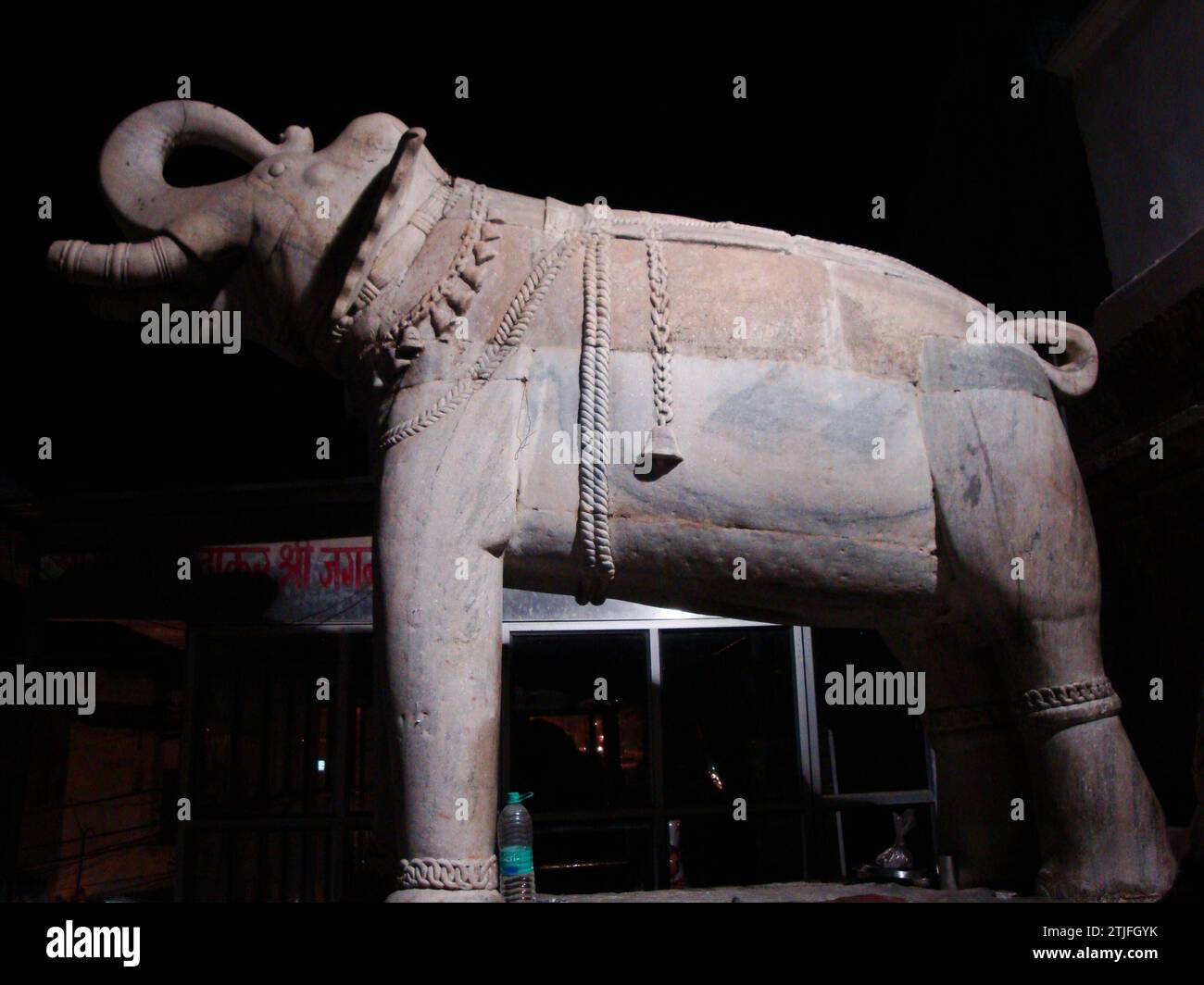 symbol of an elephant in a temple in India symbol of an elephant in ...