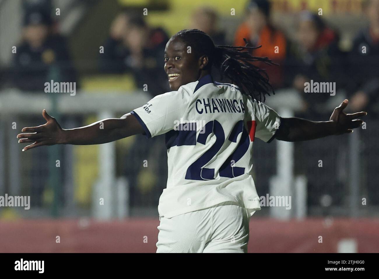 Tabitha Chawinga of Paris Saint-Germain celebrates after scoring a goal ...