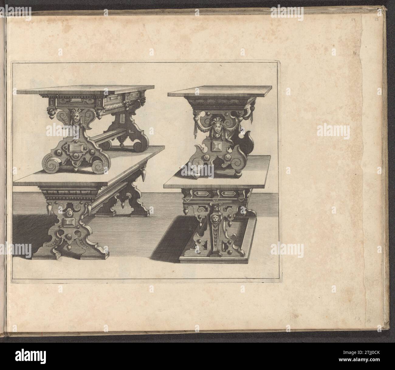 Four tables, stacked, 1658 Four tables, stacked. The four rectangular ...