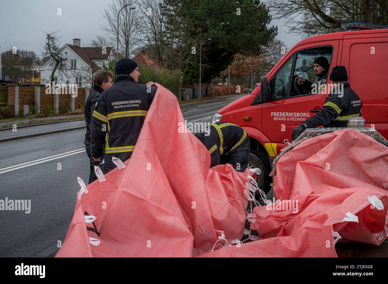 Frederikssund, Denmark, 20th Dec. 2023. Fire department prepares ...