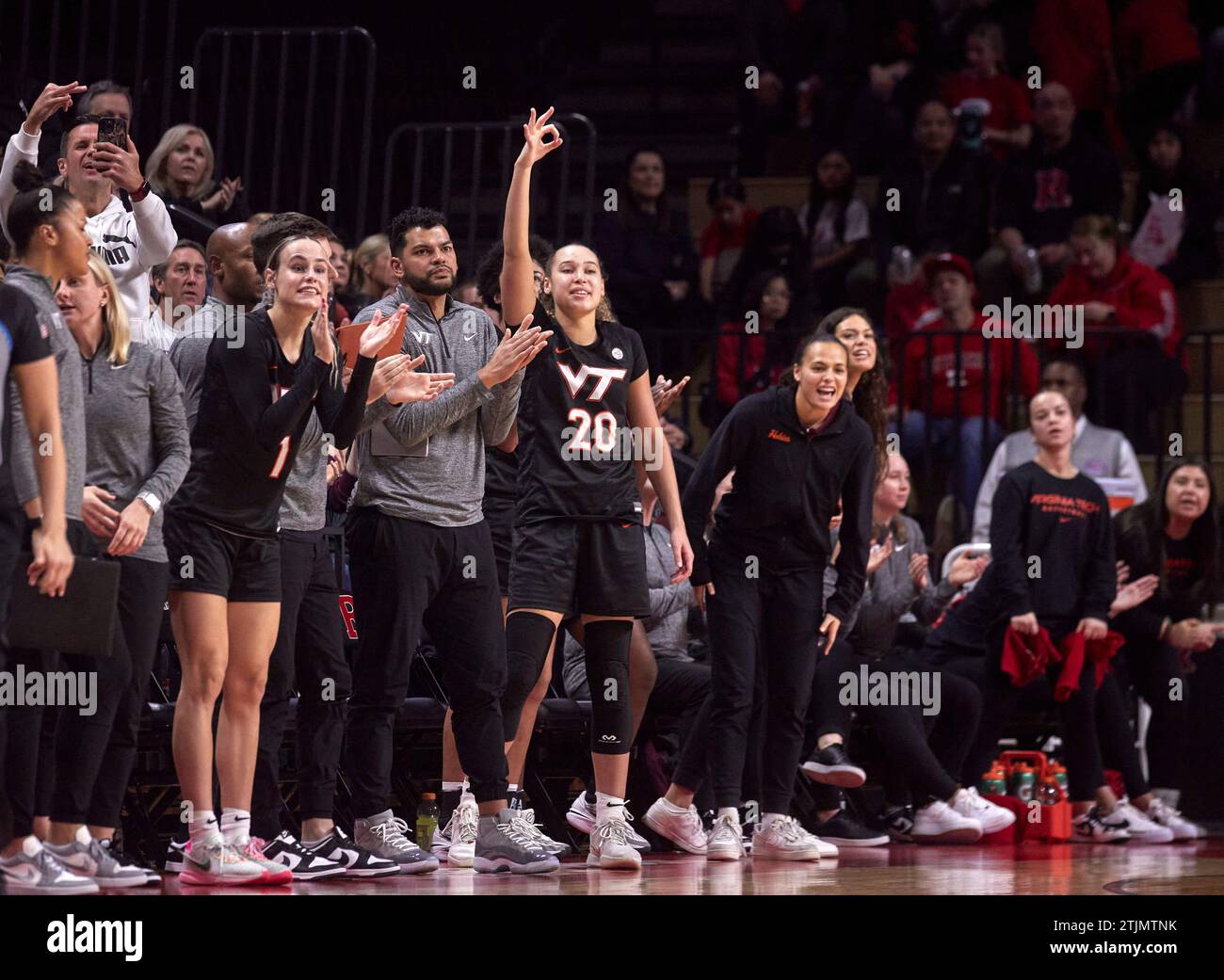 Piscataway, United States. 20th Dec, 2023. The Virginia Tech Hokies ...
