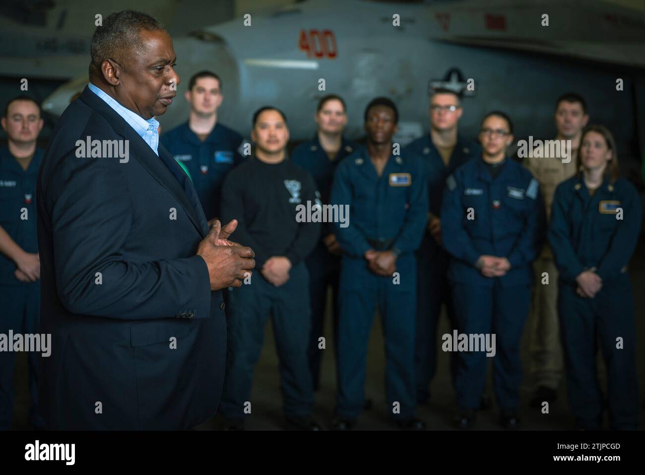 USS Gerald R Ford, United States. 20th Dec, 2023. U.S. Secretary of ...