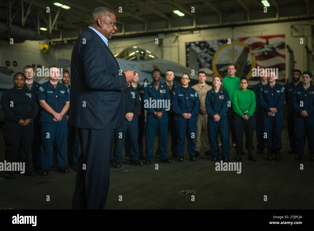 USS Gerald R Ford, United States. 20th Dec, 2023. U.S. Secretary of ...