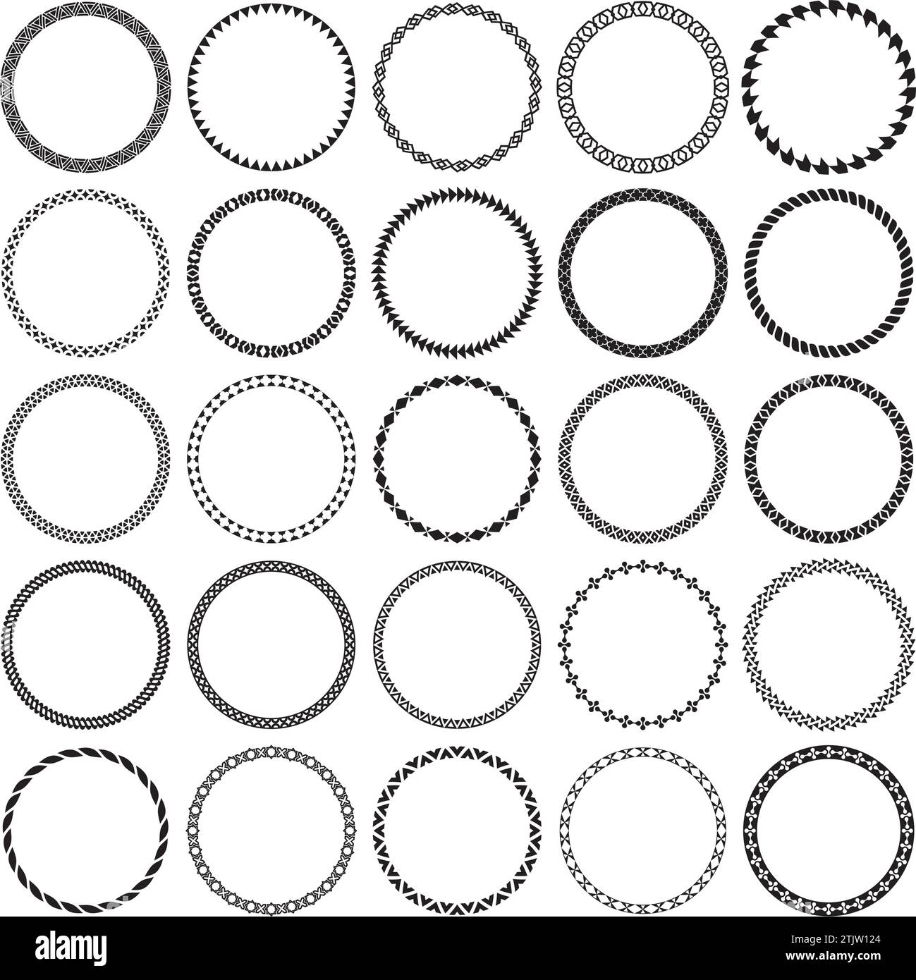 Collection of Round Decorative Border Frames with Clear Background ...