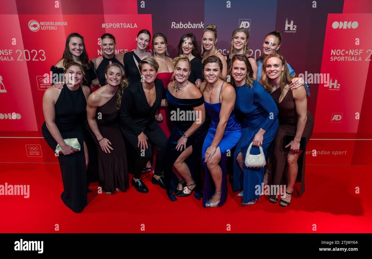 UTRECHT - The water polo team on the red carpet, before the start of ...