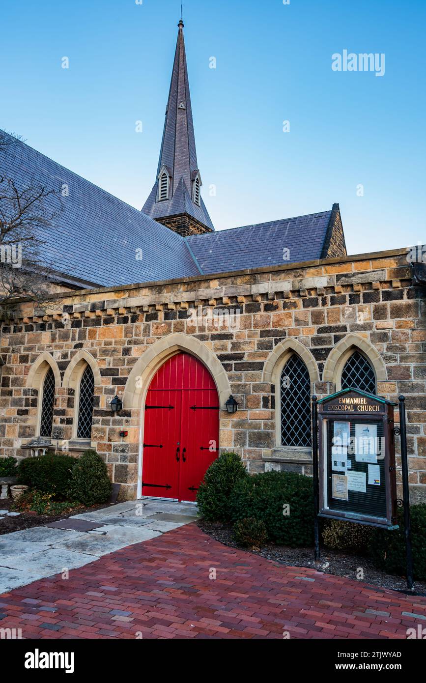 Entrance to Emmanuel Episcopal Church, Cumberland Maryland USA Stock ...
