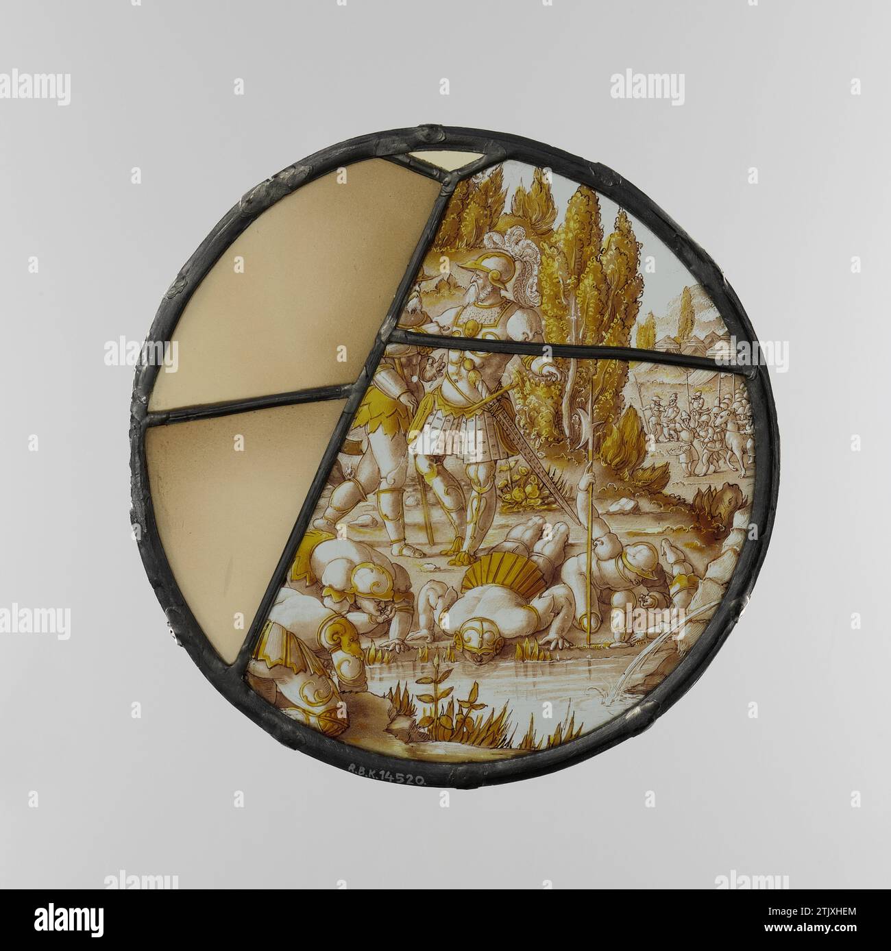 Window with gideon and his soldiers, anonymous, 1500 - 1550 A round ...