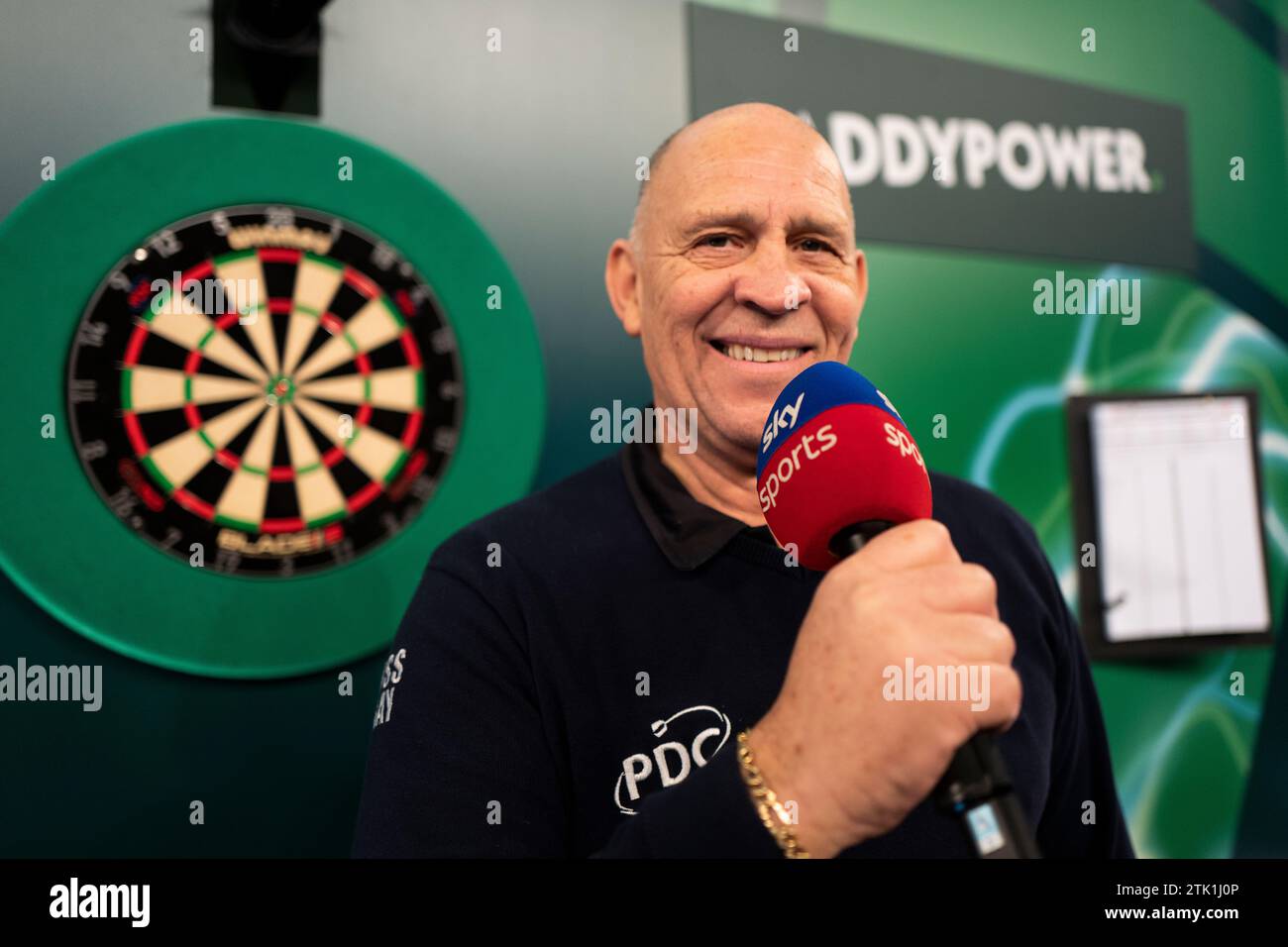 Referee Russ Bray poses for photos on day six of the Paddy Power World ...
