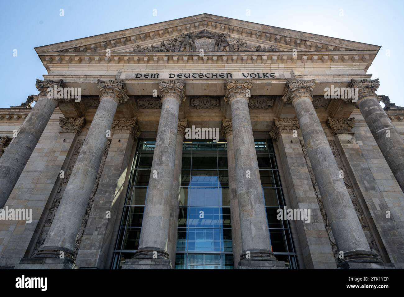 Reichstag Building Dem Deutschen Volke in Berlin Germany Stock Photo ...