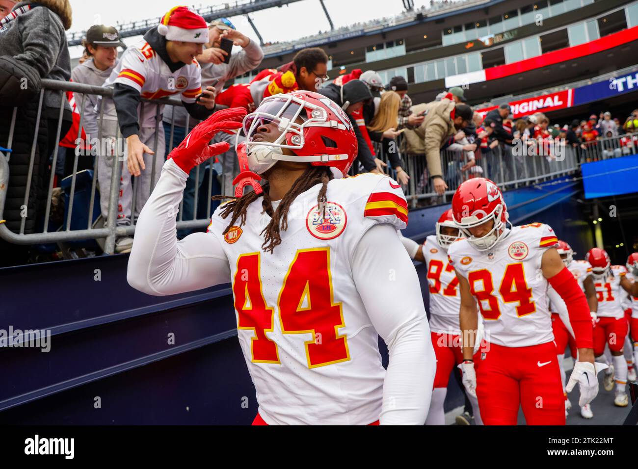 Kansas City Chiefs line backer Cam Jones enters the field before the ...