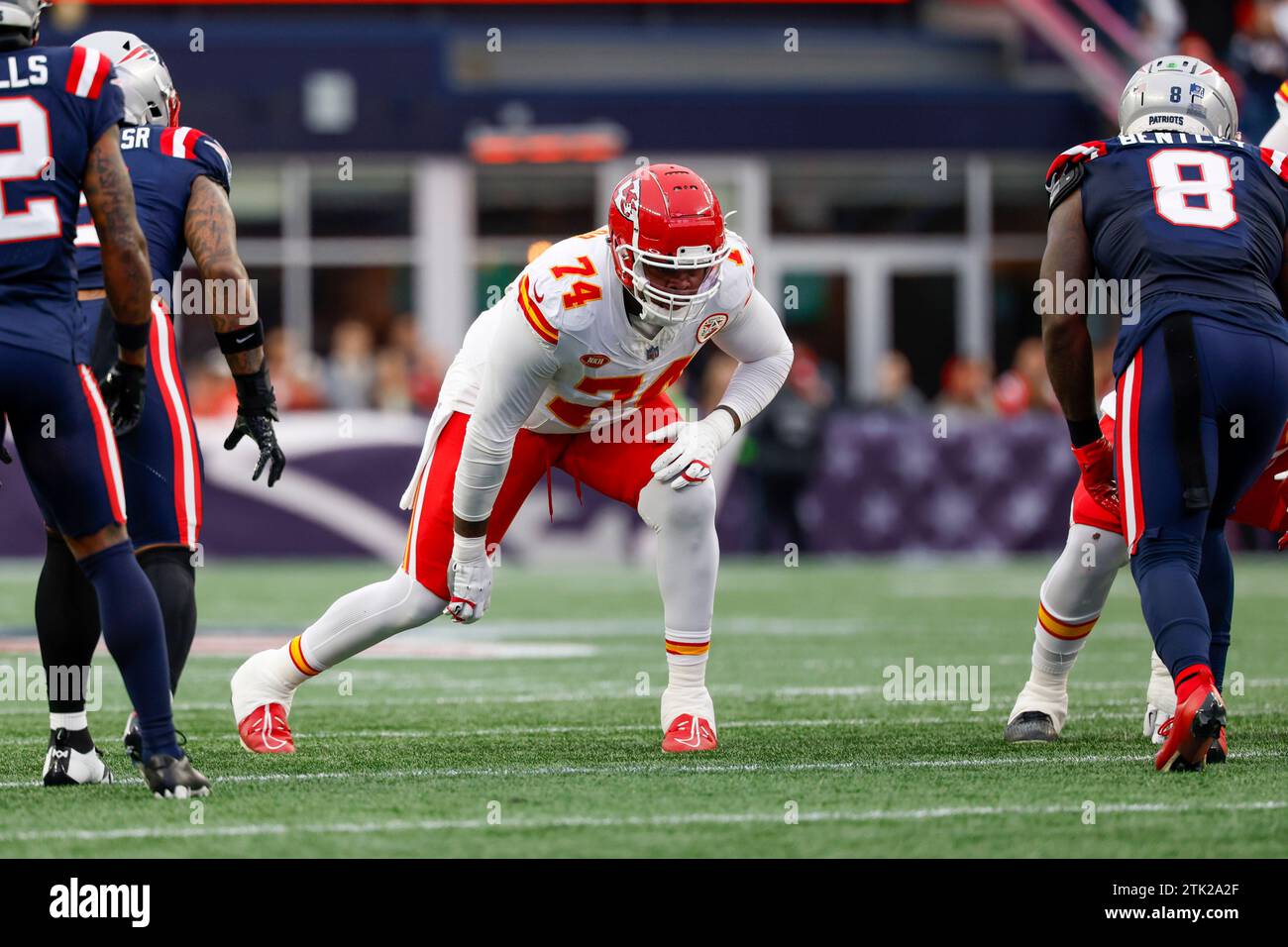 Kansas City Chiefs offensive tackle Jawaan Taylor (74) at the line of ...
