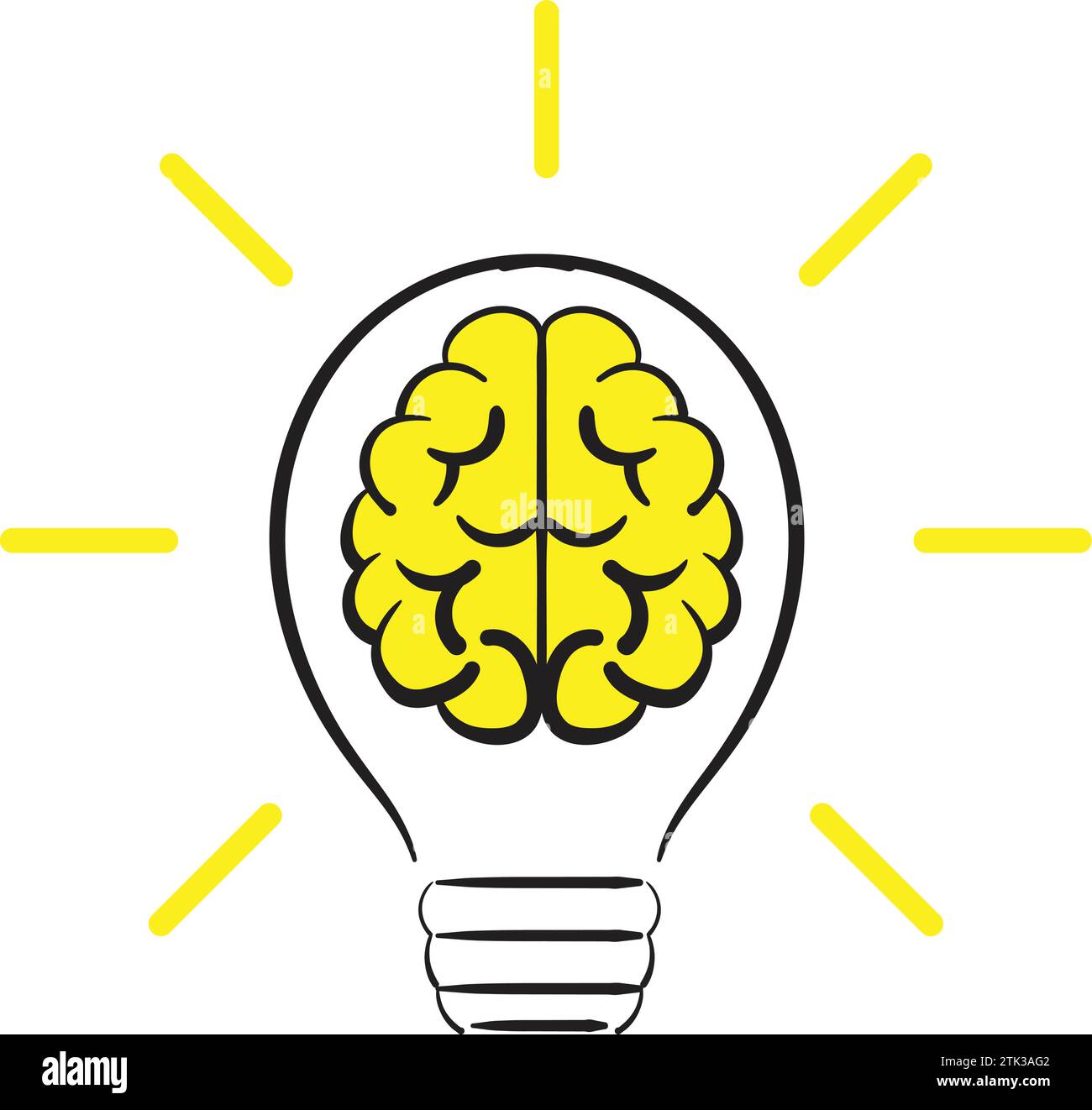 light bulb illustration with human brain representation of idea Stock Vector Image & Art - Alamy