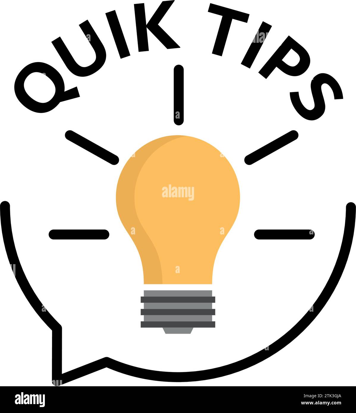 Quick tips circle message bubble with light bulb emblem. Banner design ...