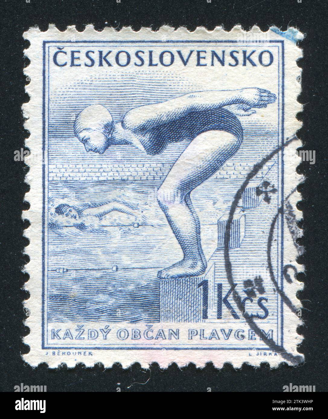 CZECHOSLOVAKIA - CIRCA 1954: stamp printed by Czechoslovakia, shows ...