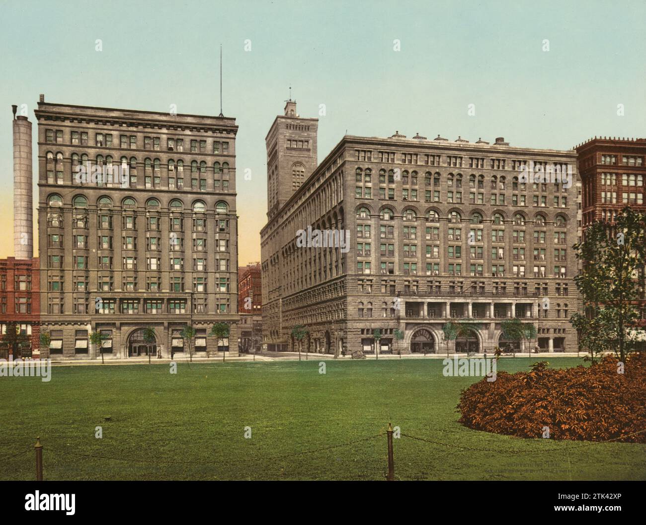 The Auditorium Building and annex, Chicago, Illinois 1900 Stock Photo ...