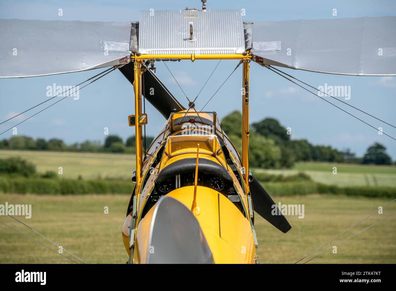 DH82 Tiger Moth airplane at old warden aerodrome Shuttleworth England ...