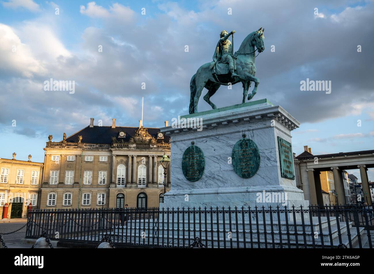 Sculpture of Frederick V of Denmark in Amalienborg Palace in Copenhagen ...