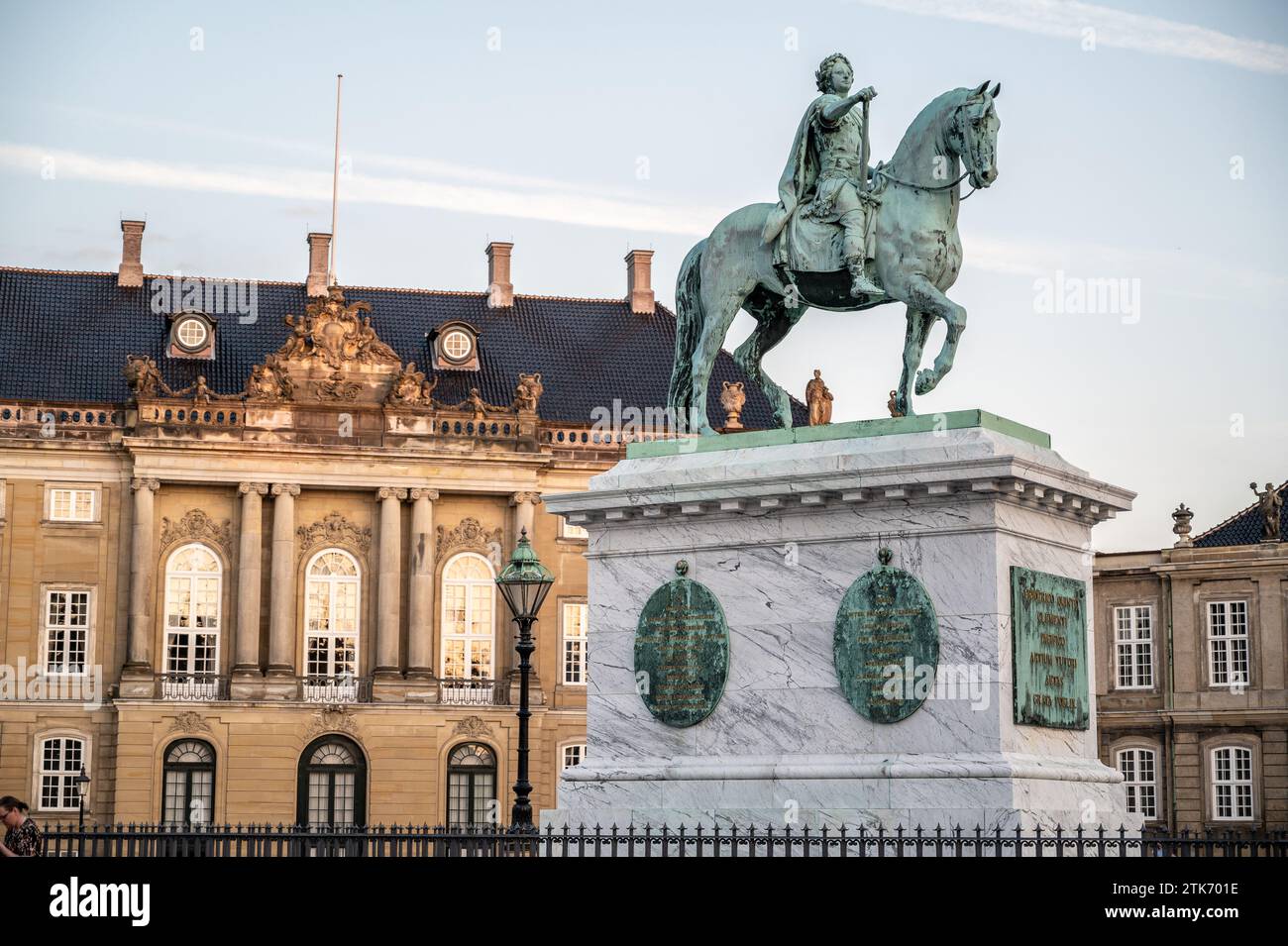 Sculpture of Frederick V of Denmark in Amalienborg Palace in Copenhagen ...