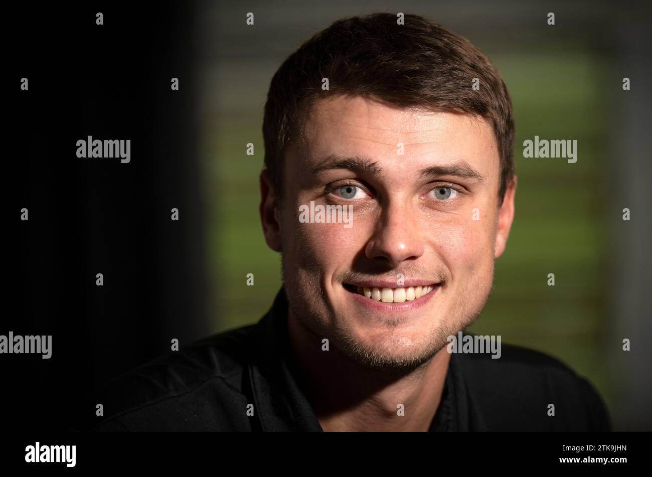 Swedish Golfer Ludvig Åberg photographed during an interview at Eslövs ...