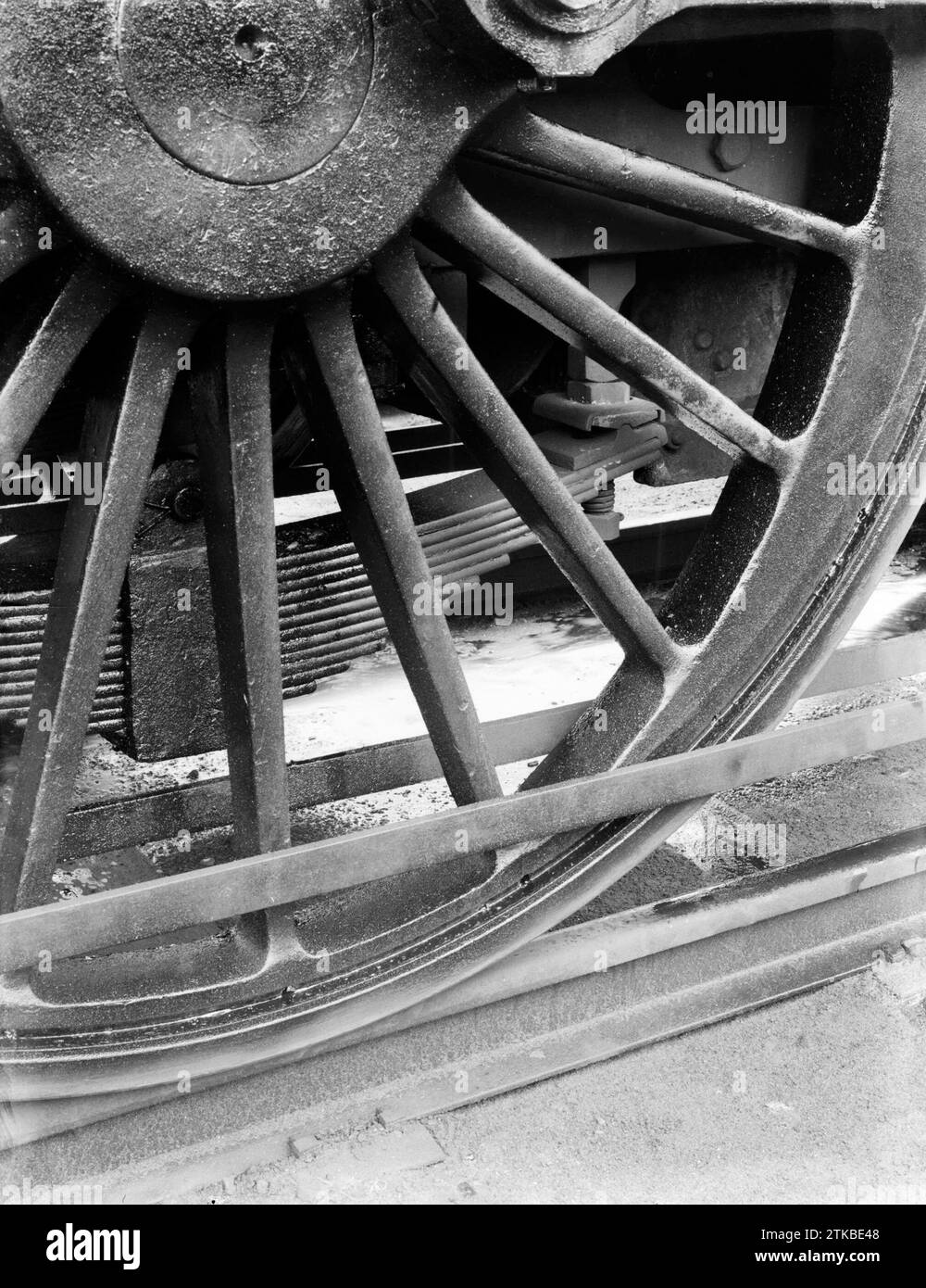 Detail of a steam locomotive wheel ca. 1932 Stock Photo - Alamy