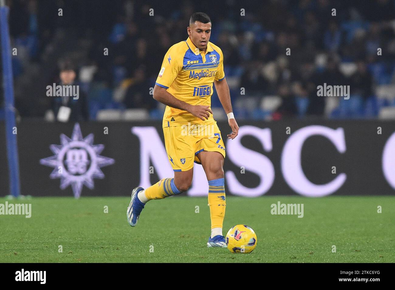 Naples, Italy. 19 Dec, 2023. Walid Cheddira of Frosinone Calcio during ...