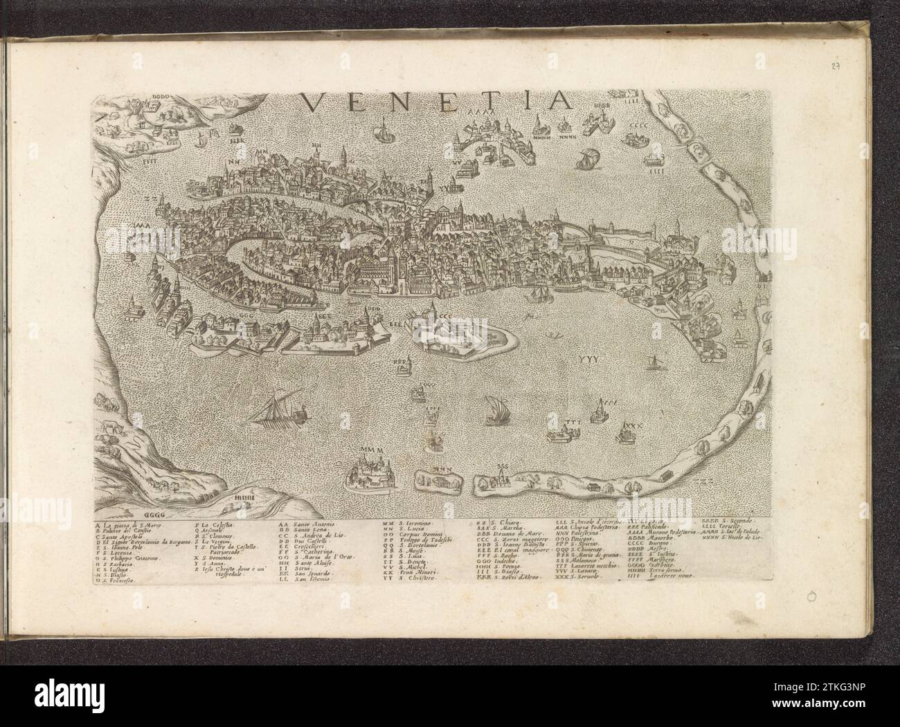 Map of Venice, Anonymous, 1550 - 1649 Map of Venice with buildings with ...