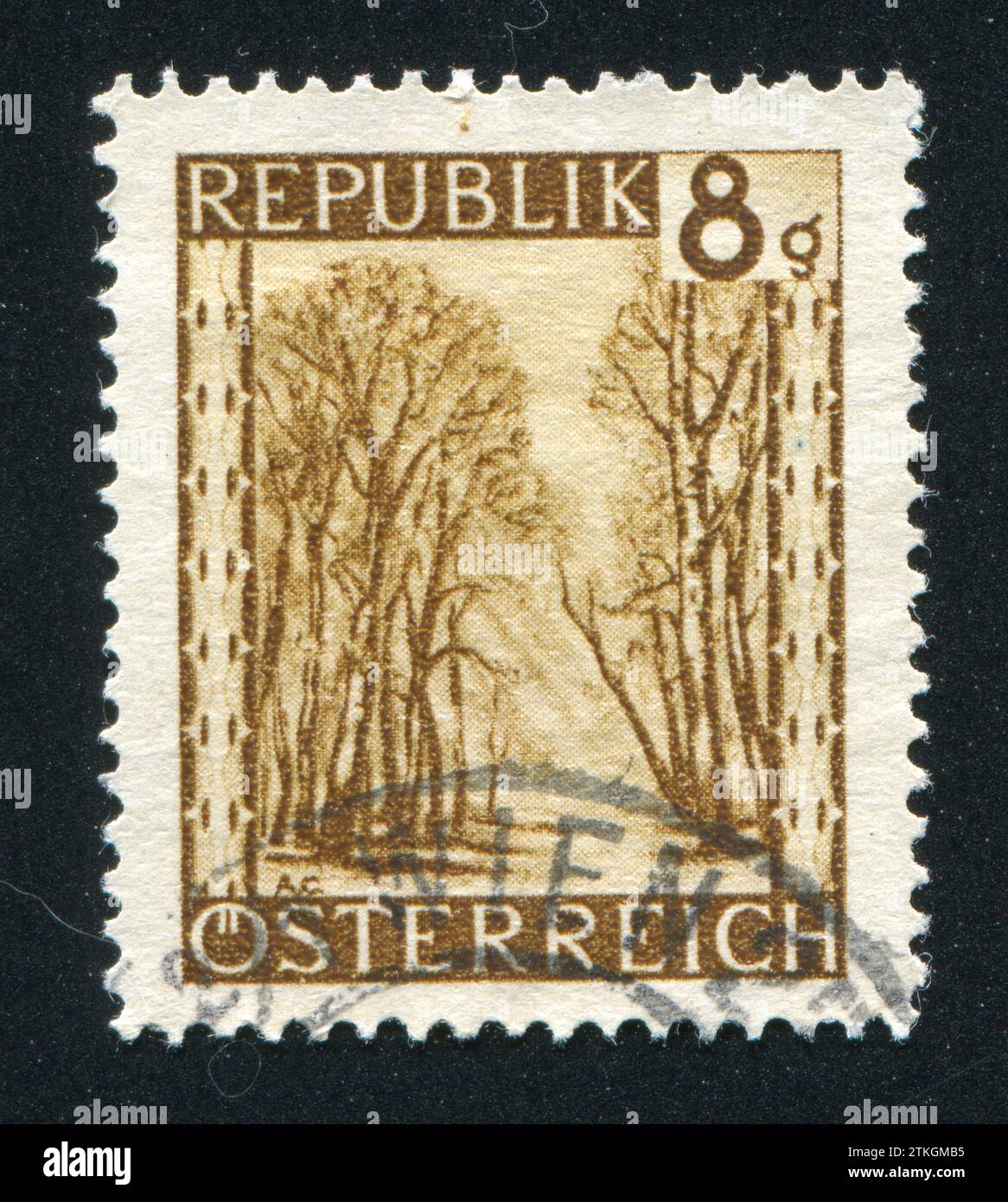 AUSTRIA - CIRCA 1945: stamp printed by Austria, shows The Prater Woods ...