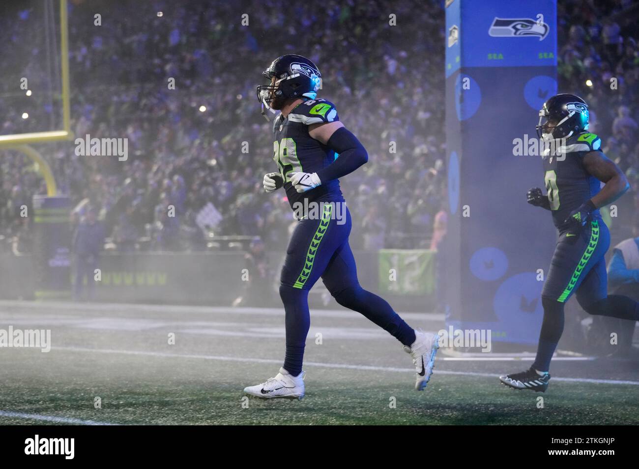 Seattle Seahawks tight end Will Dissly (89) runs out on to the field ...