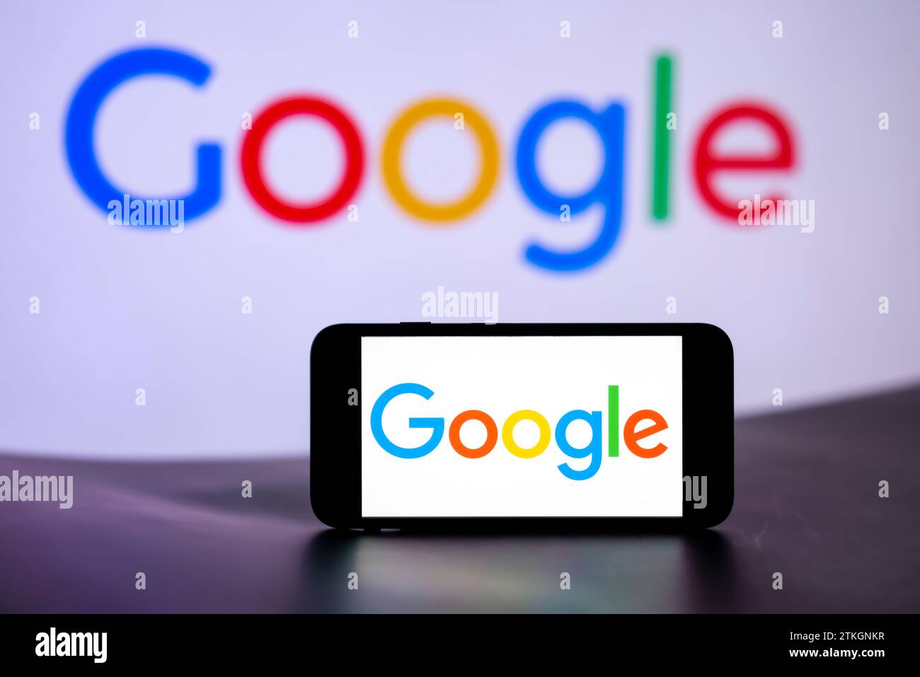 In this photo illustration, the Google logo is seen displayed on a ...