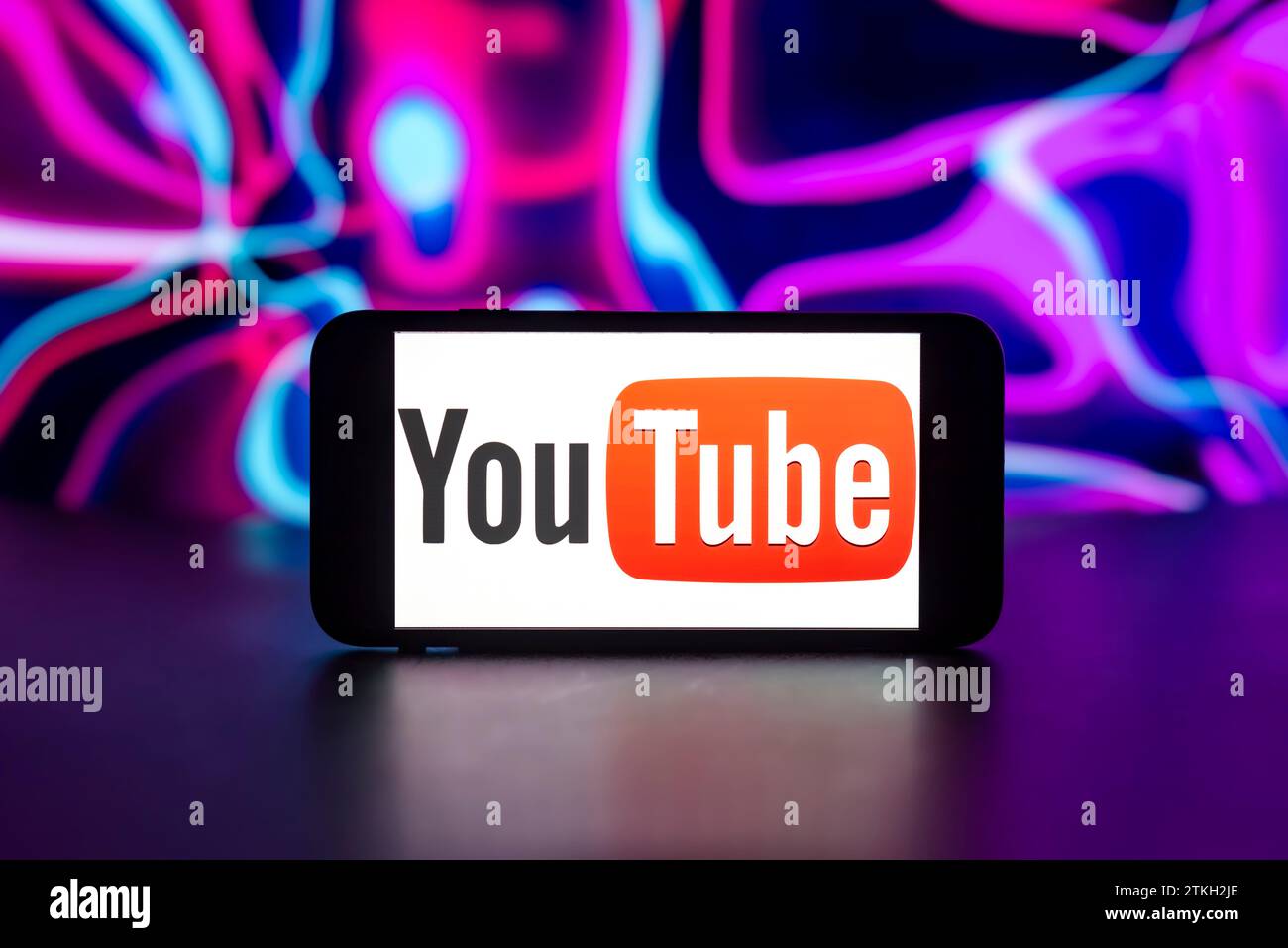 In this photo illustration, the YouTube logo is seen displayed on a ...