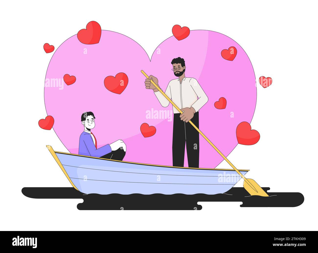 Love couple boating on Stock Vector Images - Alamy