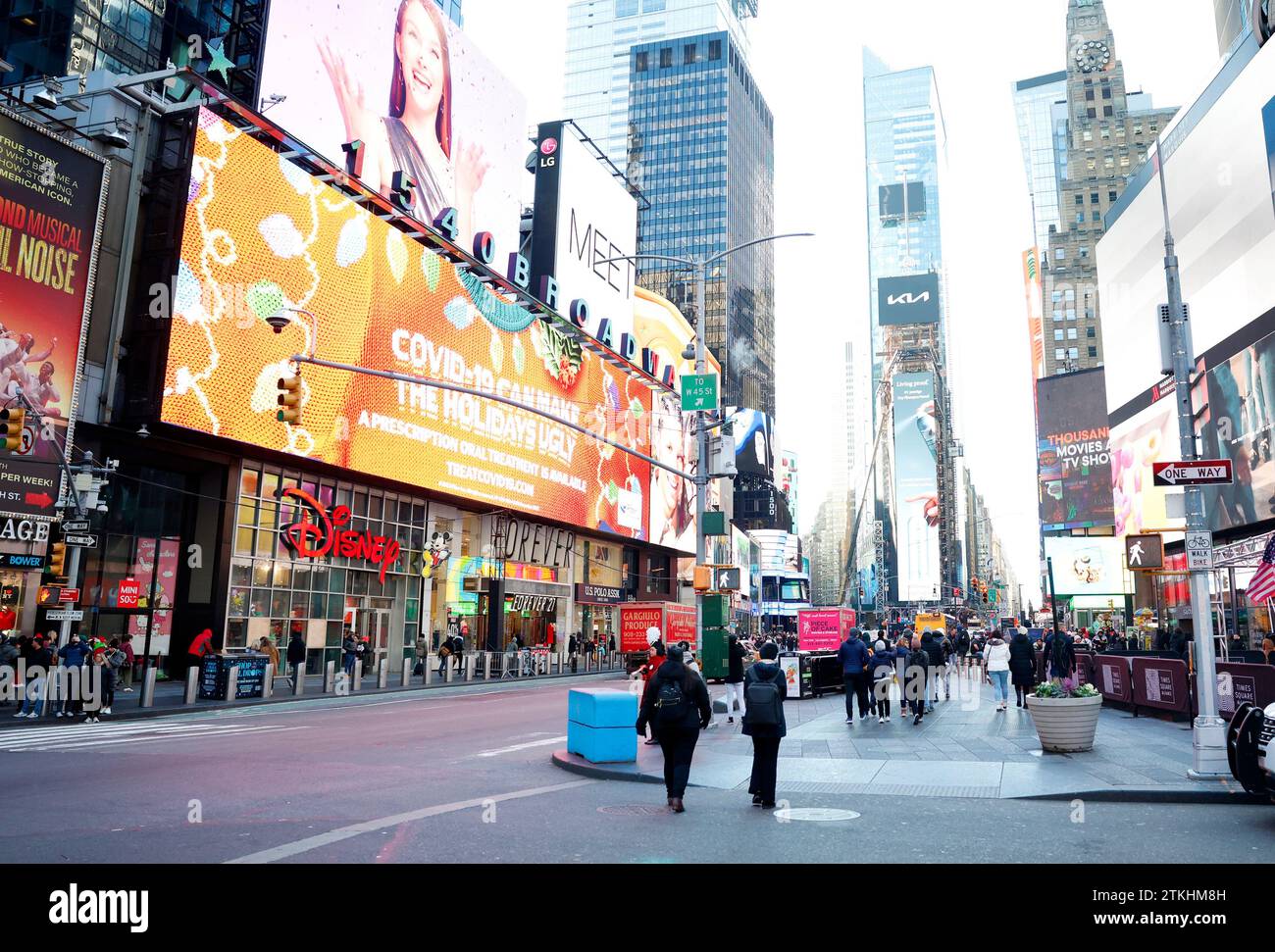 New York, United States. 20th Dec, 2023. Pedestrians walk in Times ...