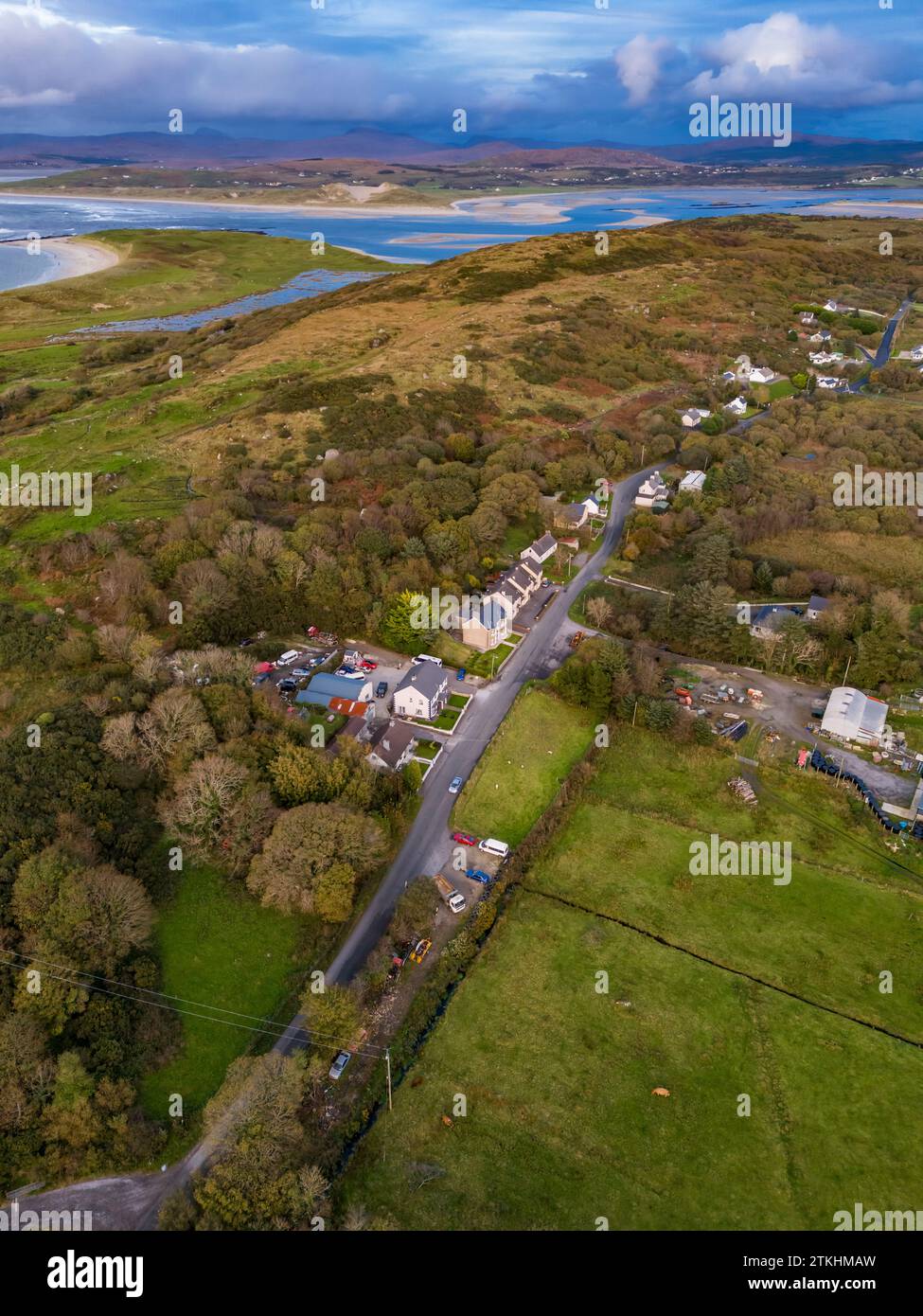 Aerial view of Clooney by Portnoo in County Donegal, Ireland Stock ...