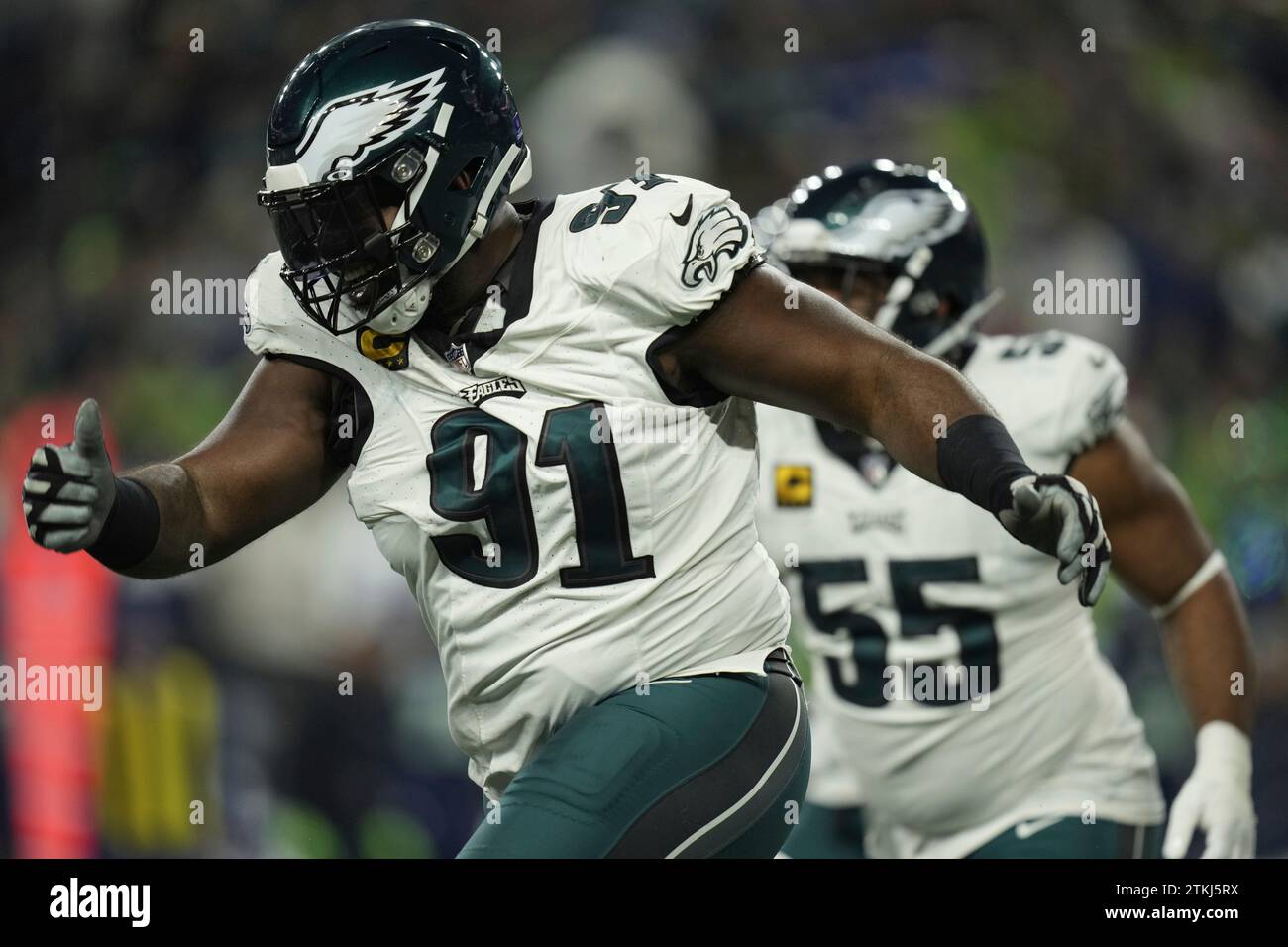 Philadelphia Eagles defensive tackle Fletcher Cox (91) celebrates ...
