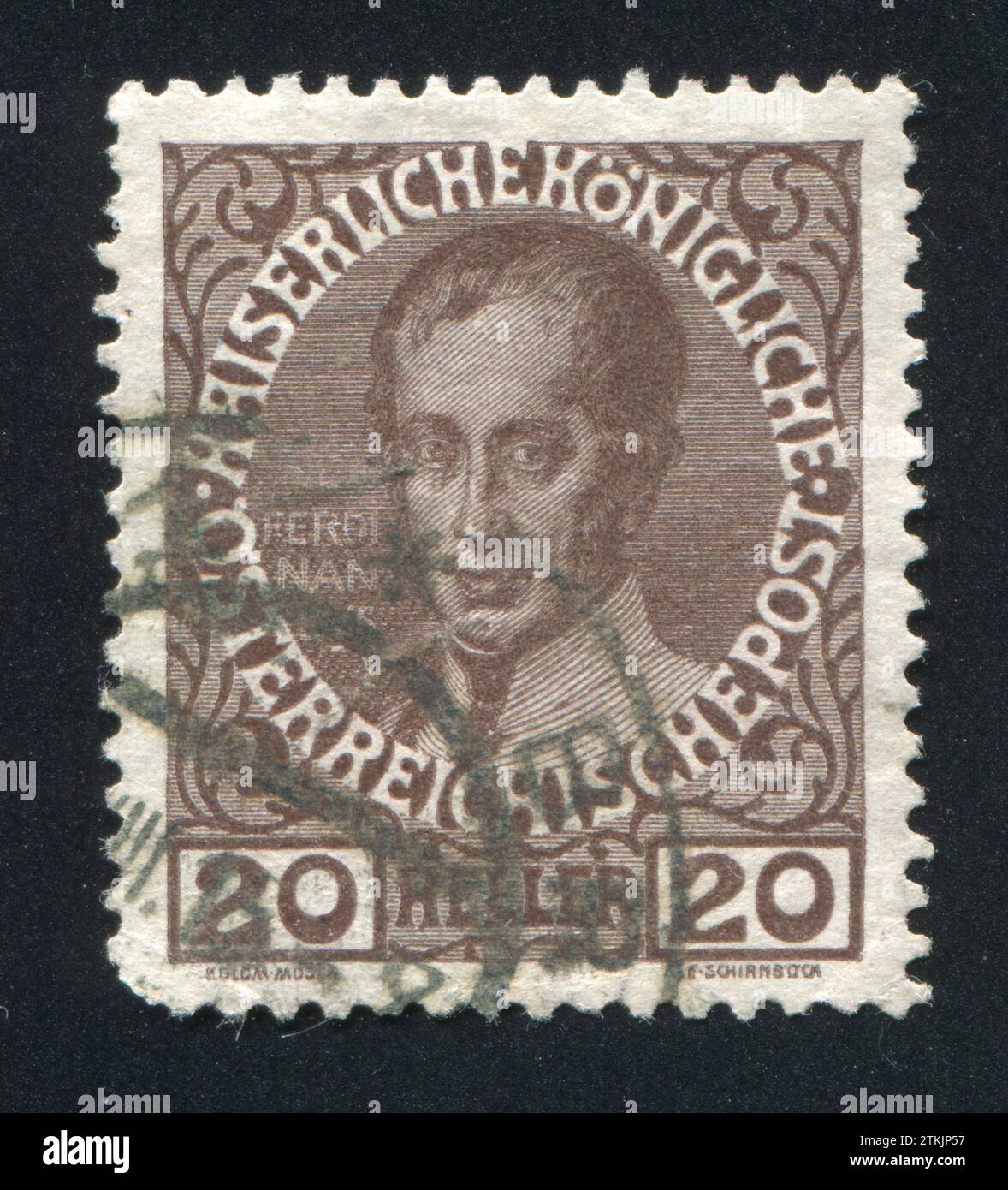 AUSTRIA - CIRCA 1898: stamp printed by Austria, shows Ferdinand I ...