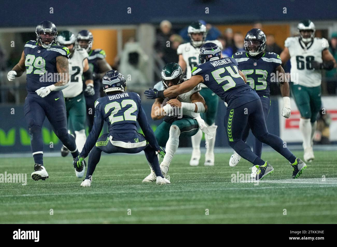 Seattle Seahawks linebacker Bobby Wagner (54) tackles Philadelphia ...