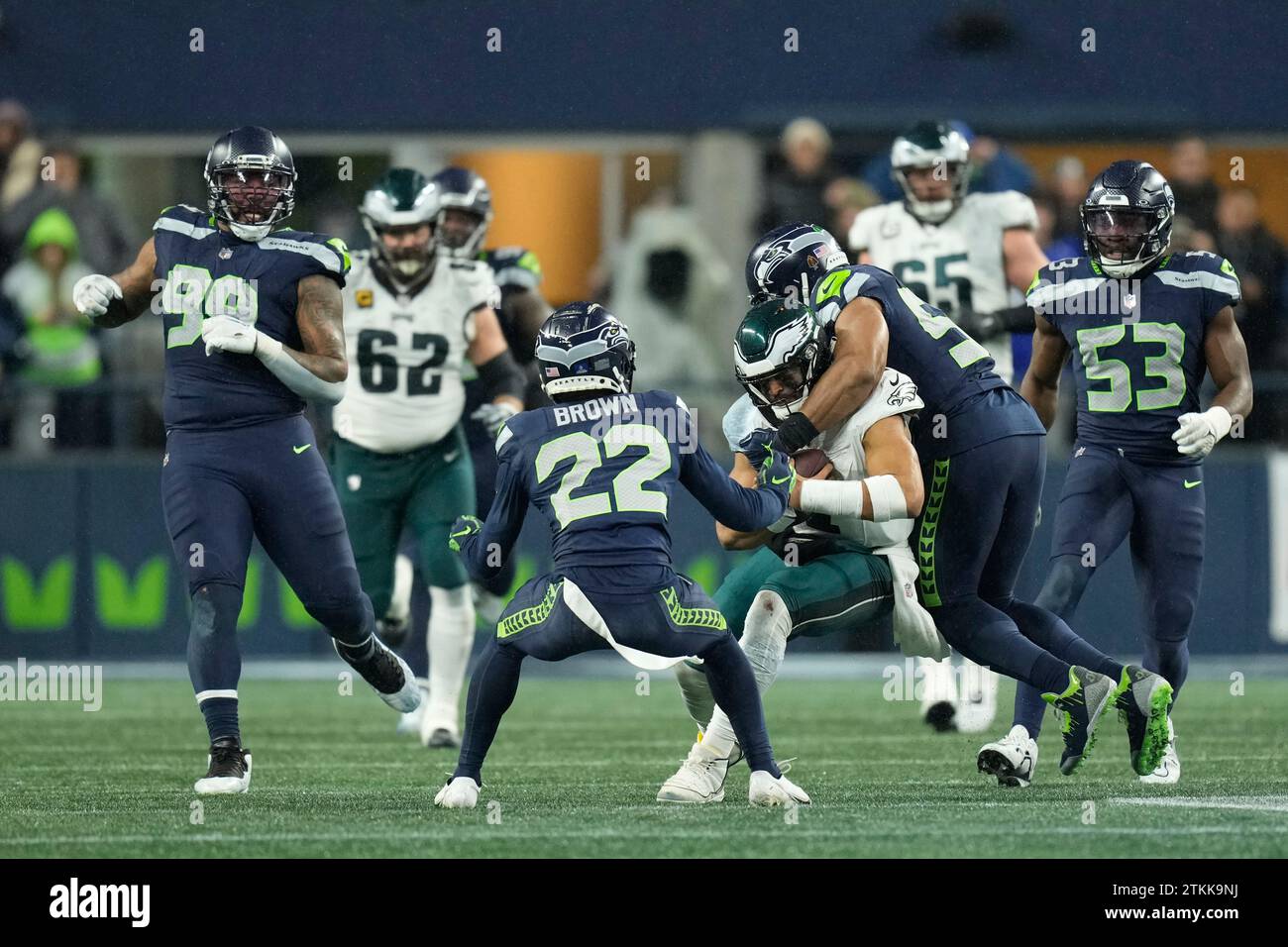 Seattle Seahawks linebacker Bobby Wagner (54) tackles Philadelphia ...