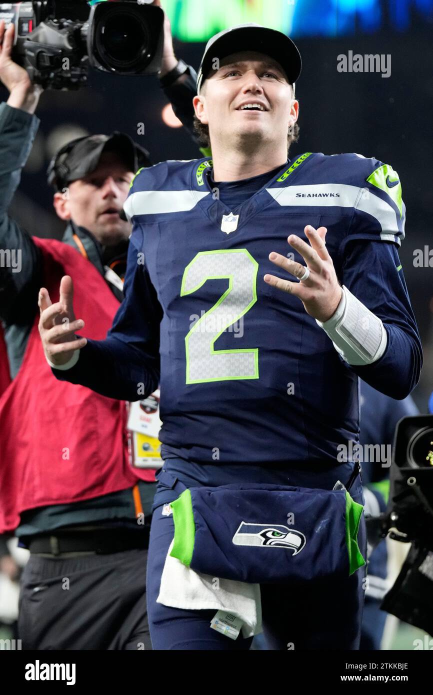 Seattle Seahawks quarterback Drew Lock (2) looks on after an NFL ...