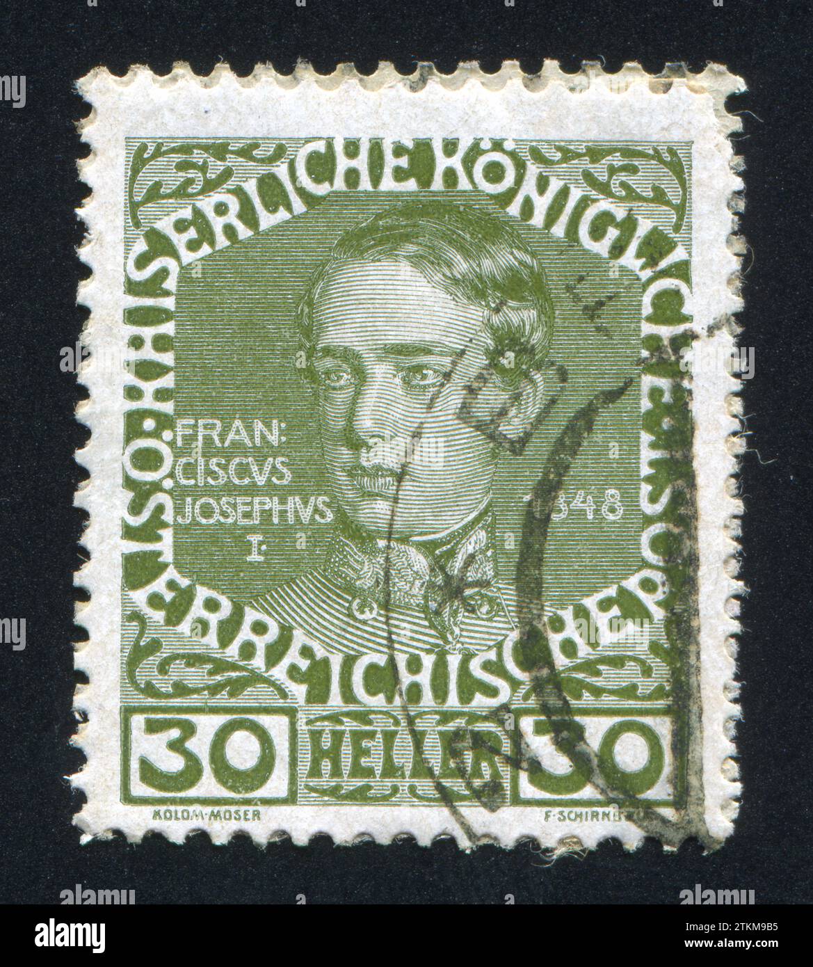 AUSTRIA - CIRCA 1908: stamp printed by Austria, shows Franz Josef as ...