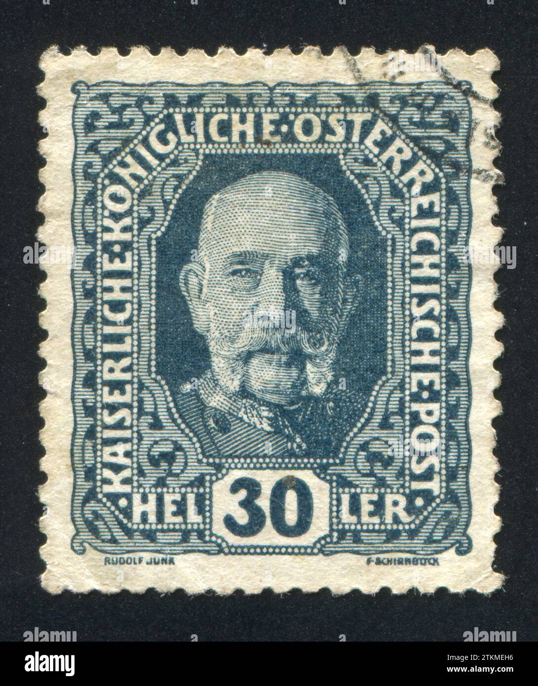 AUSTRIA - CIRCA 1908: stamp printed by Austria, shows Franz Josef ...