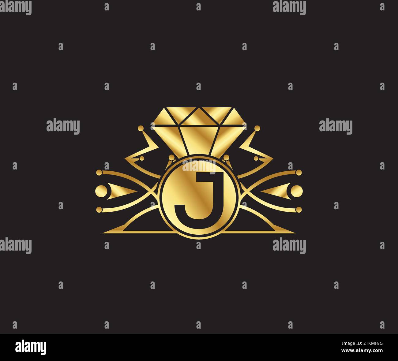 J letter diamond luxury with Golden Color Company Logo Design Stock ...