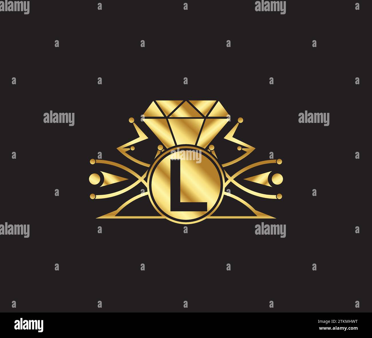 L letter diamond luxury with Golden Color Company Logo Design Stock ...